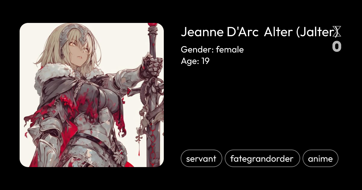 Jeanne D'Arc Alter (Jalter) | xoul.ai